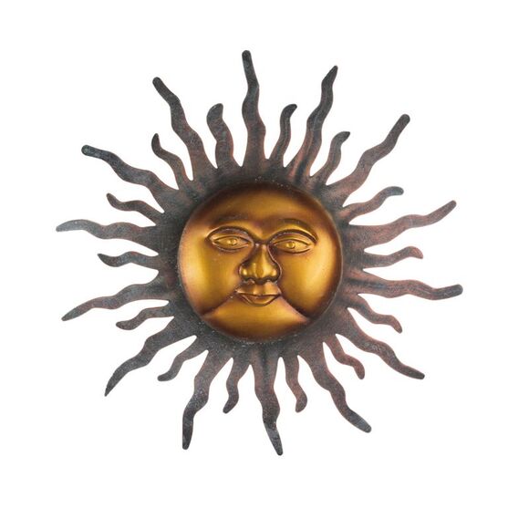 Audreys | Wall Decor | Copper And Gold Tone 6 Inch Diameter Metal Sun ...